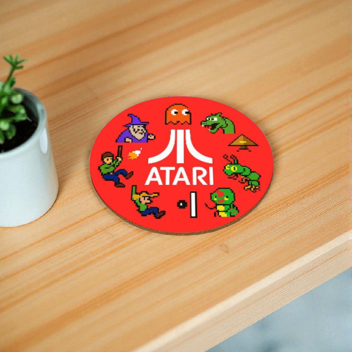 Atari Theme Round Coasters – Awesome Bits
