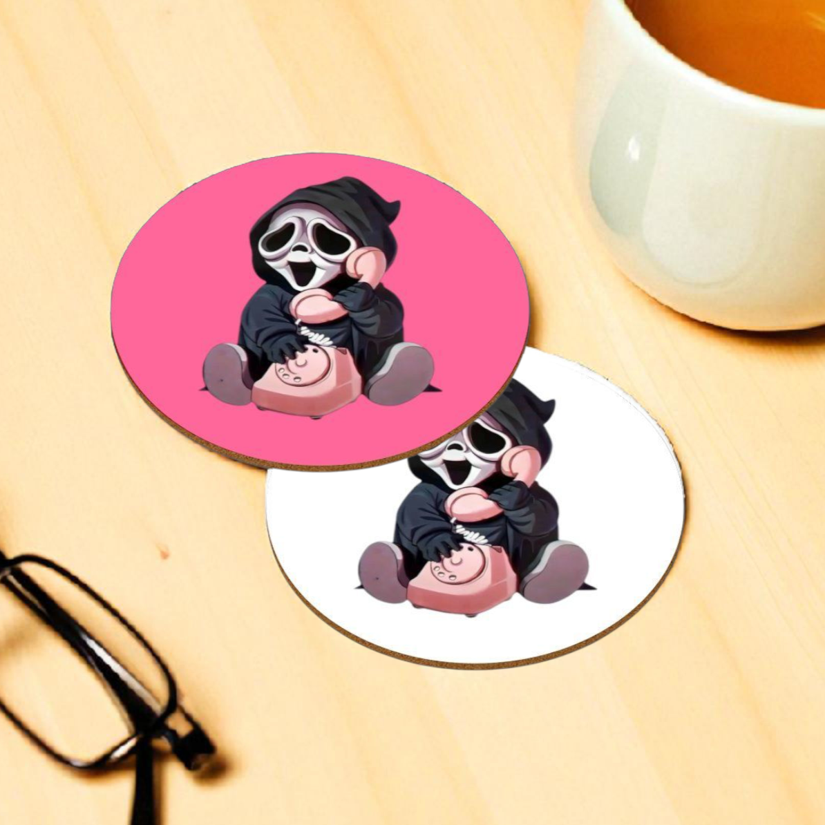 Baby Ghostface Round Coasters – Camden CustomZ